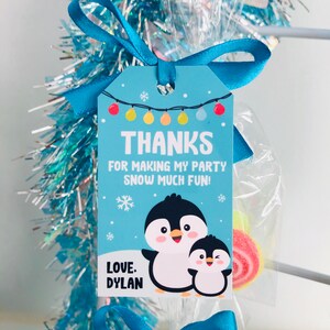 Penguin Party Favor Tags/ Winter Wonderland Gift Tags Editable Party ...