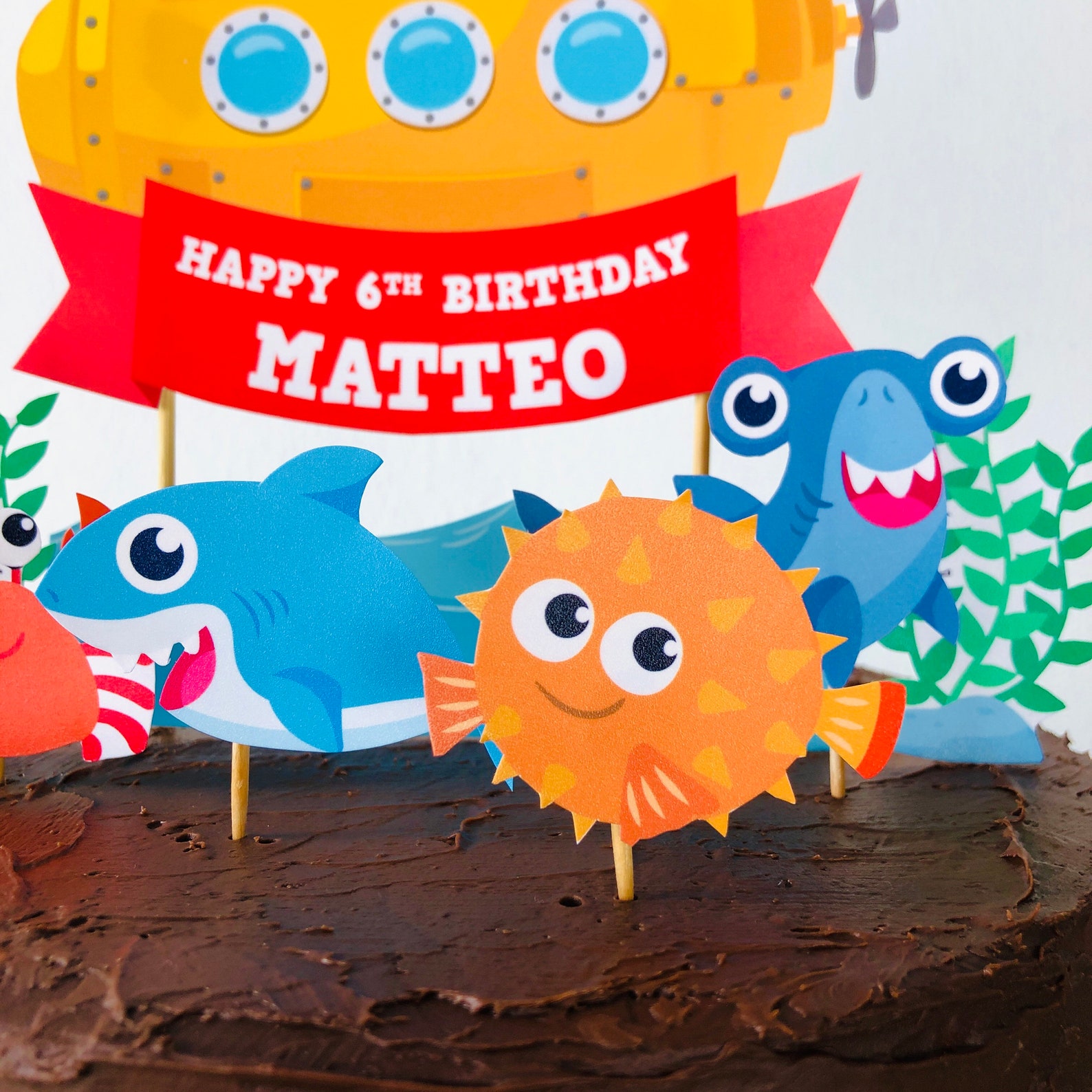 Yellow Submarine Cake Topper/ Submarine Birthday Cake Topper/ | Etsy