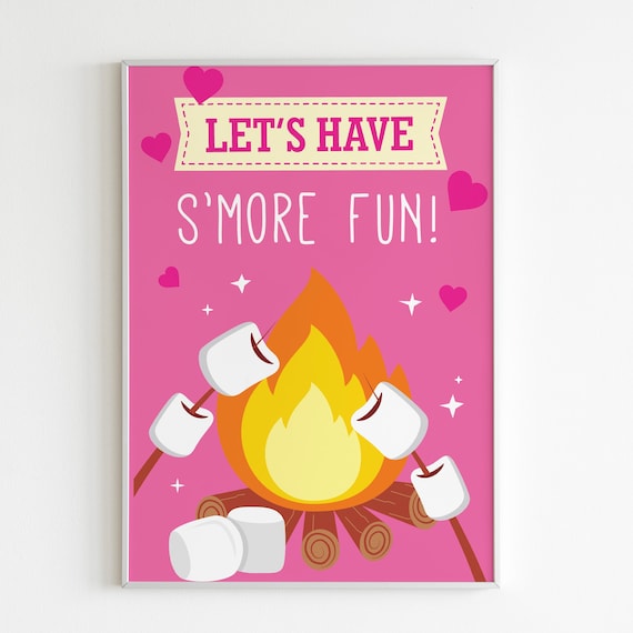 S'mores Fun Camper Poster Printable/ Glamping Smores Party Sign ...
