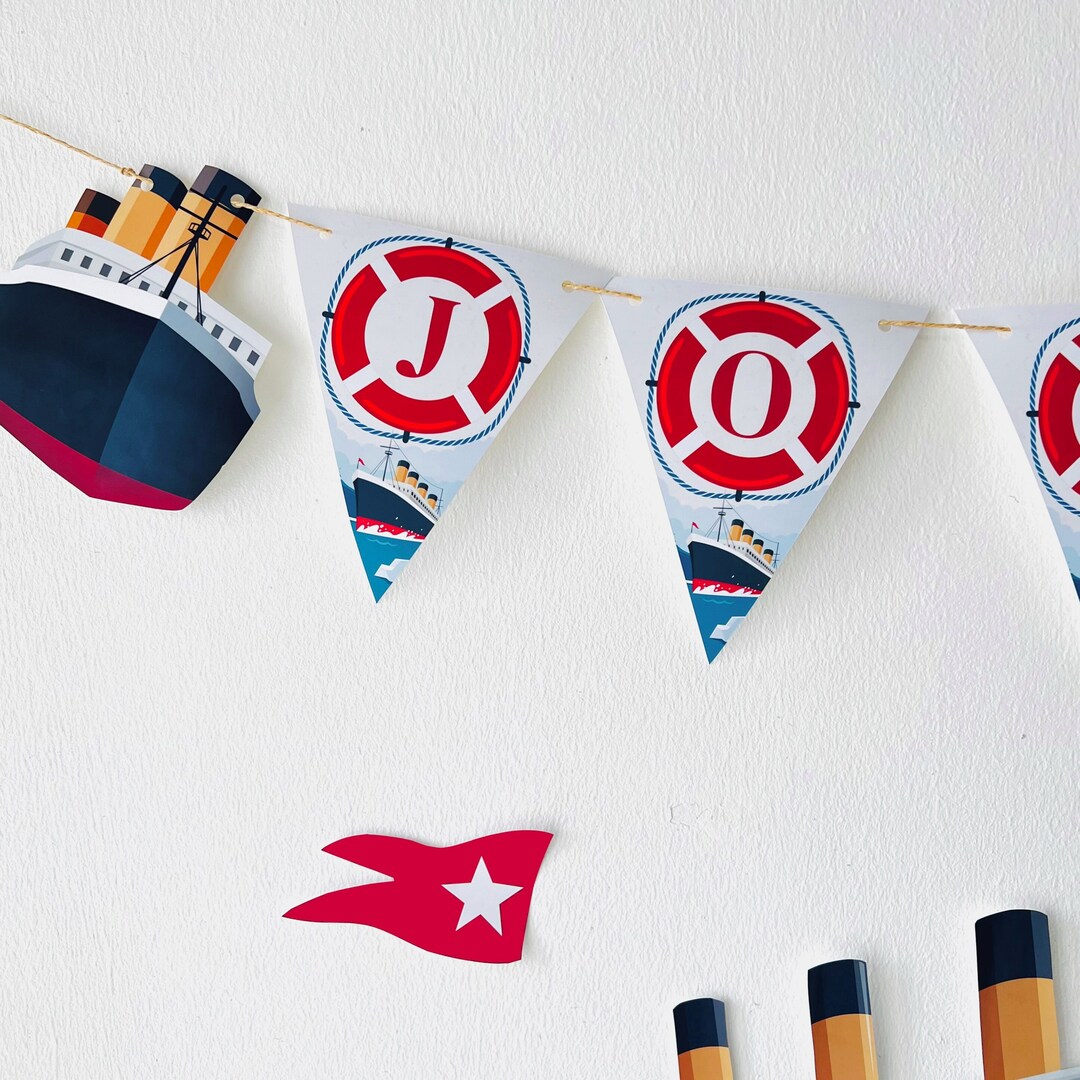 Titanic Themed Birthday Banner EDITABLE Printable | Personalised ...