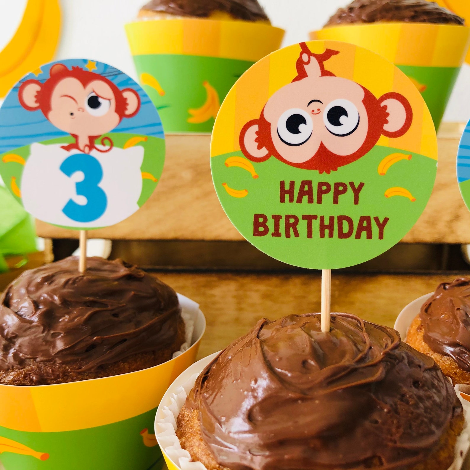 Five Little Monkeys Party Cupcake Topper/ 5 Little Monkeys Jumping on ...