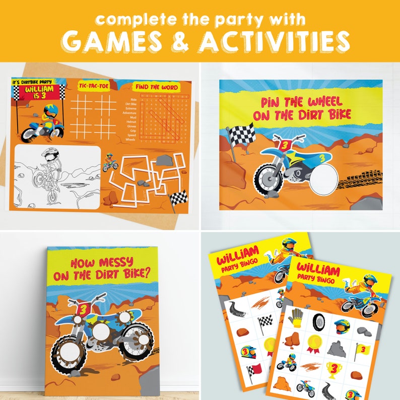 Dirt Bike Party Printables / Motocross Birthday Party | Etsy