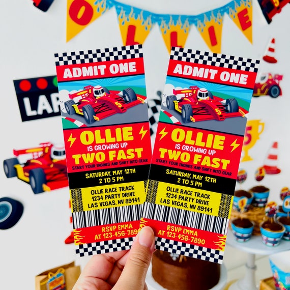 Car Racing Ticket Invitation Editable Printable/ Race Car Party Invite ...