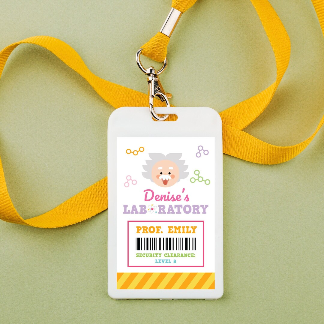 Girl Science Mad Science Lab Access Card EDITABLE Printable | Scientist ...