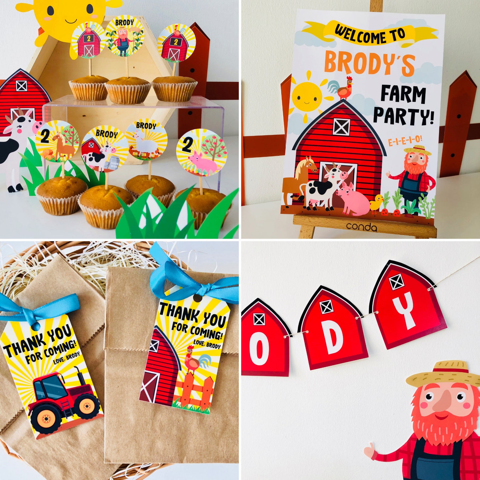 Old Macdonald Farm Party Decorations Printable Kit/ Animal - Etsy