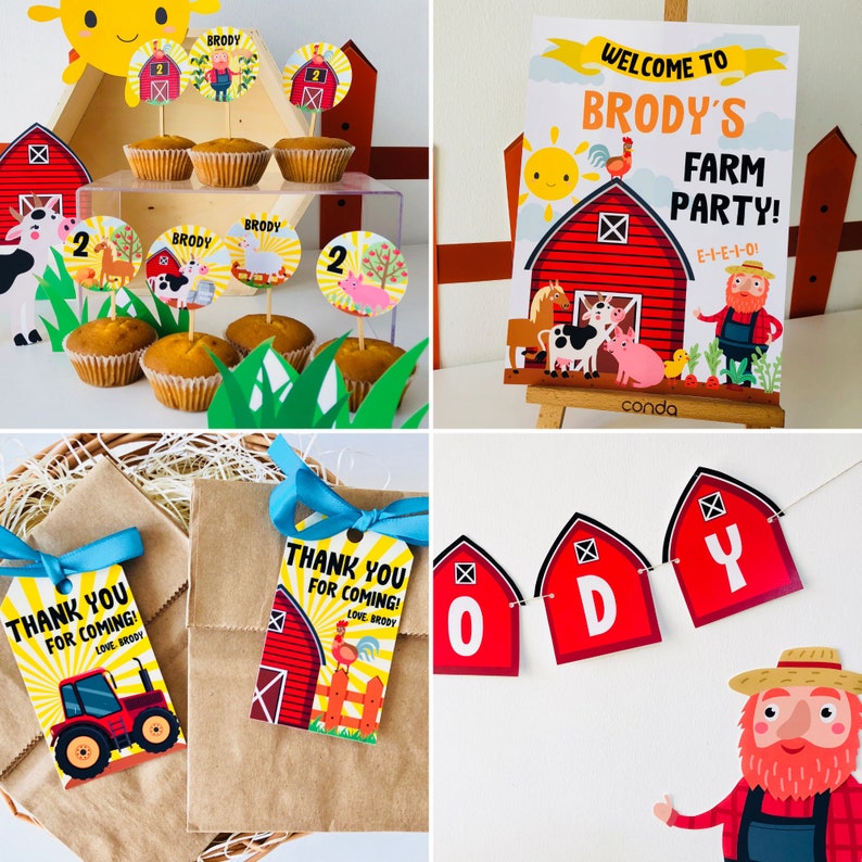 Old Macdonald Farm Party Decorations Printable Kit/ Animal - Etsy
