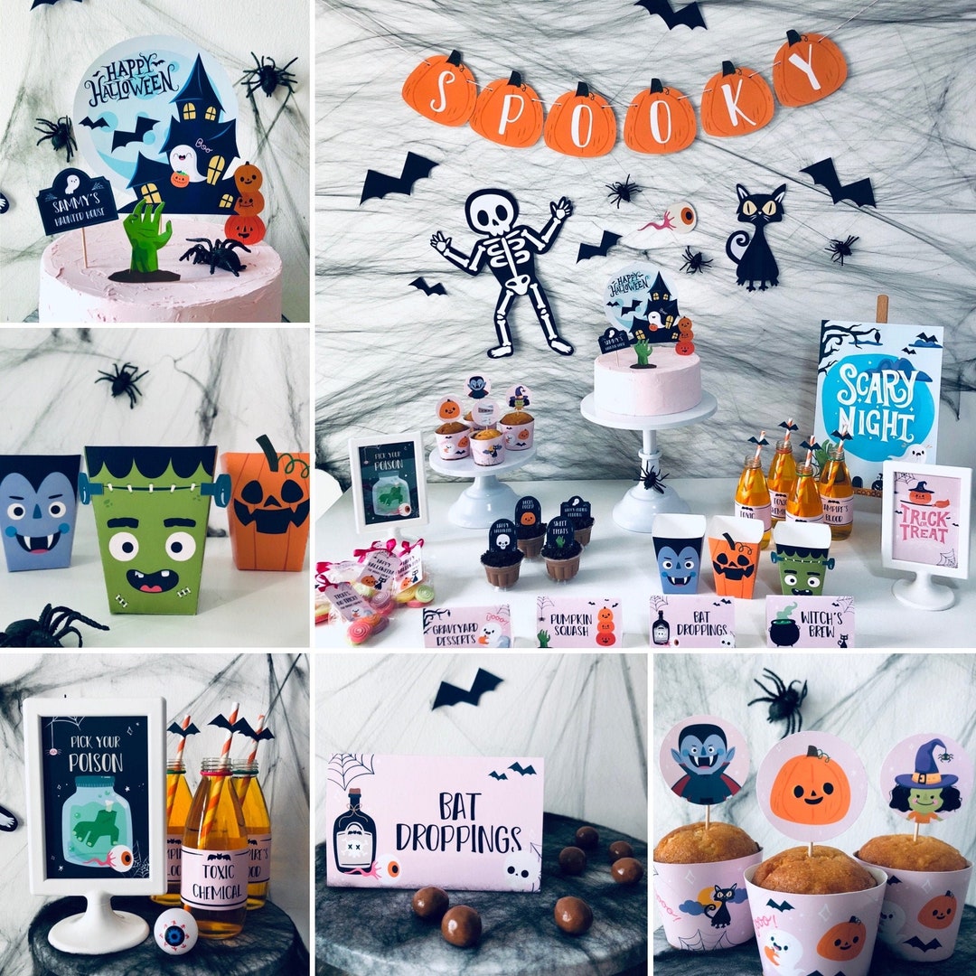 Halloween Party Decorations Editable Printable Kit/ Cute Halloween ...
