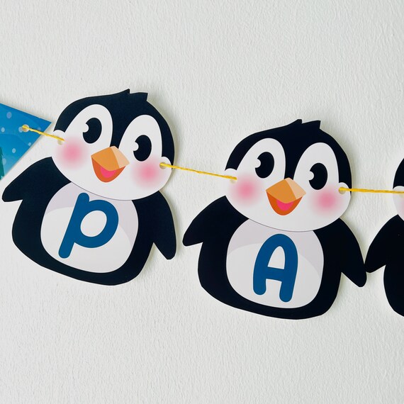 Penguin Birthday Banner EDITABLE Printable/ Penguin Winter Wonderland ...