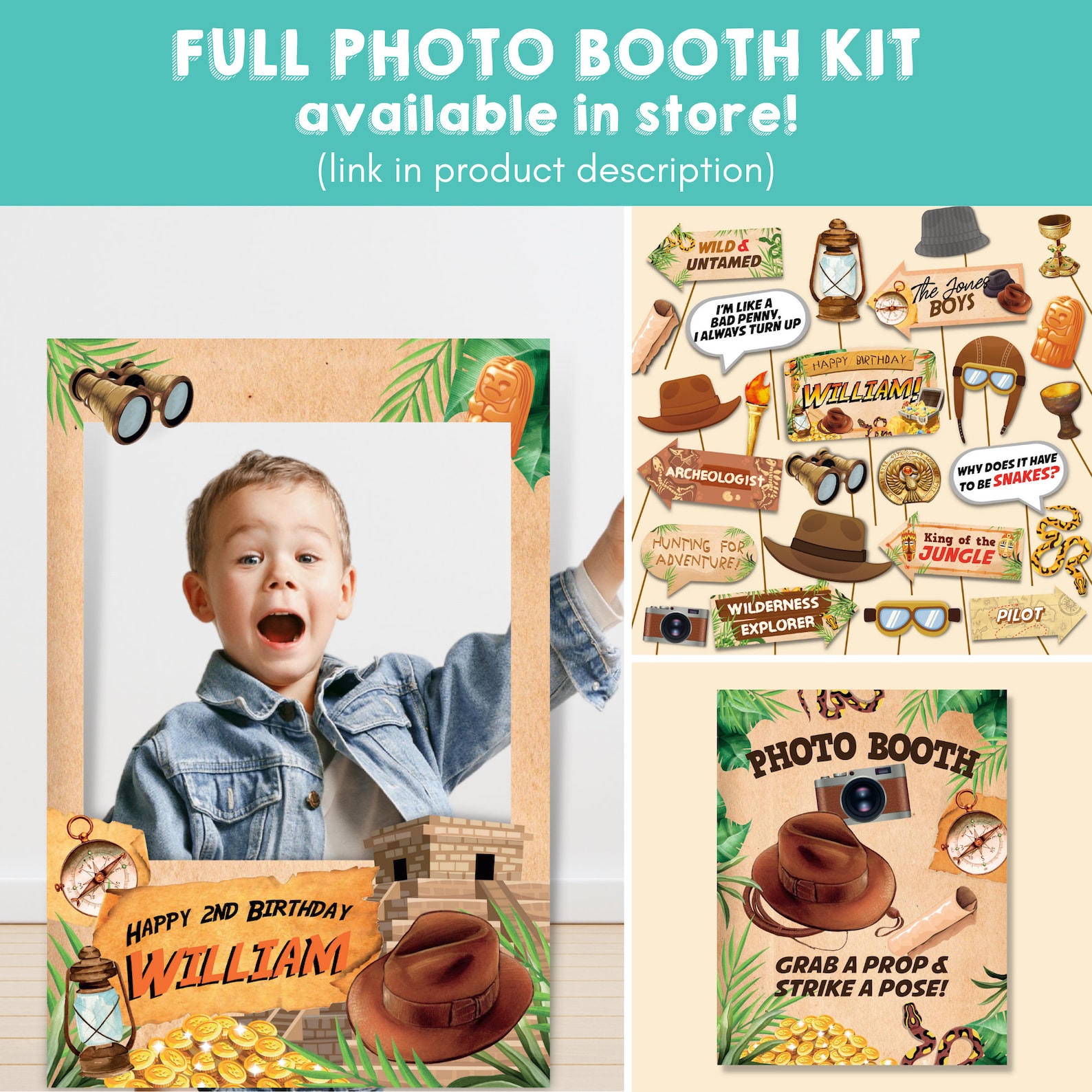 Indiana Jones Party Photo Booth Props | Adventure Theme (printable) - Etsy