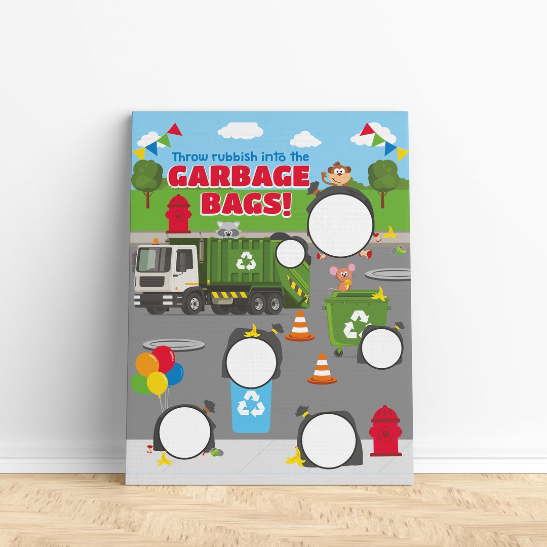 Garbage Truck Party Games/ Toss the Trash in the Garbage Truck Kids ...