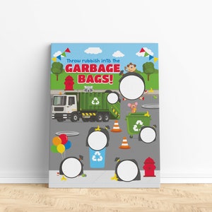 Garbage Truck Party Game: Toss the Trash, Kids Birthday (editable ...