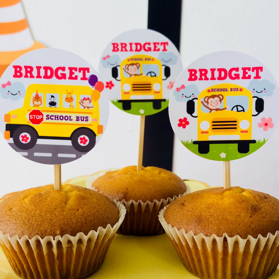 Wheels on the Bus Girl Cupcake Topper/ Dessert Topper/ | Etsy
