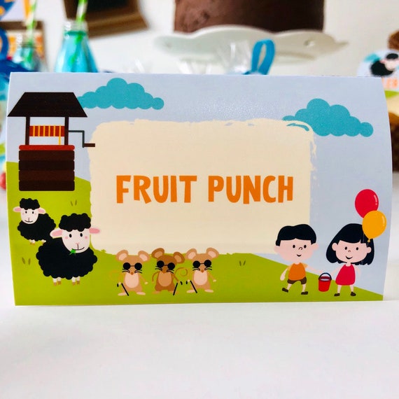 Nursery Rhyme Party Food Labels Printable Editable/ Humpty Dumpty, Hey ...