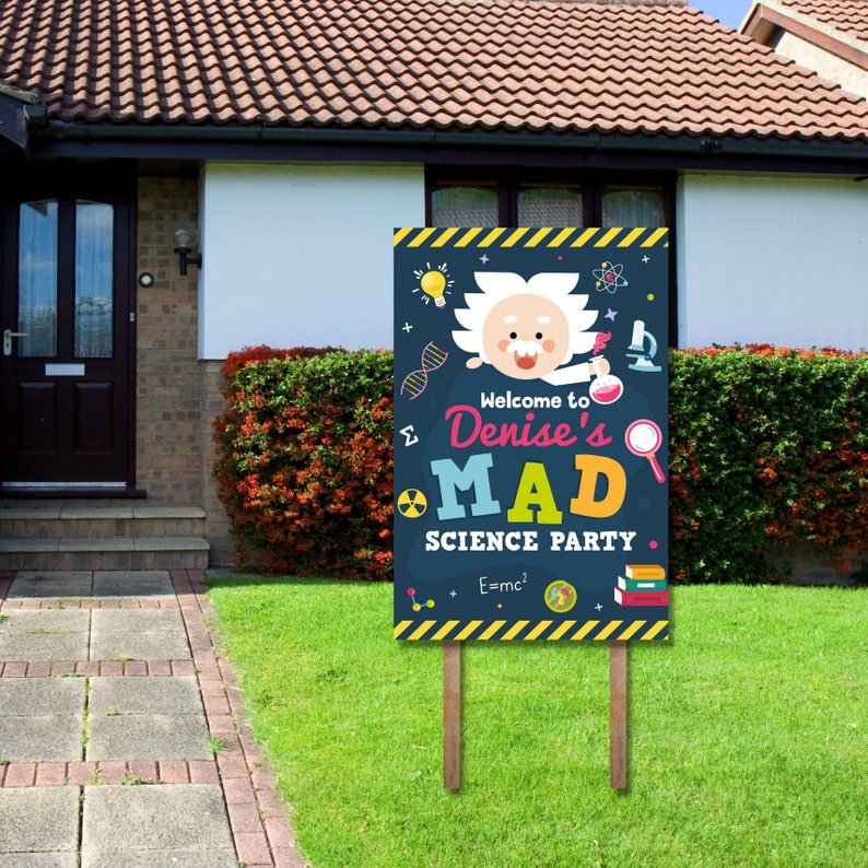 Science Party Yard Sign/ Scientist Birthday Party Decorations Yard Sign ...