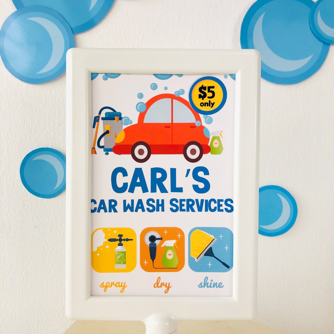 Car Wash Party Signs/ Car Wash Services Sign EDITABLE Printable - Etsy