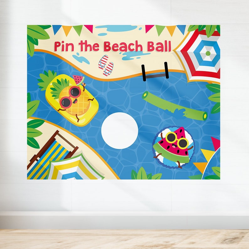 Summer Pool Party Game Pin the Beach Ball Game Printable/ - Etsy