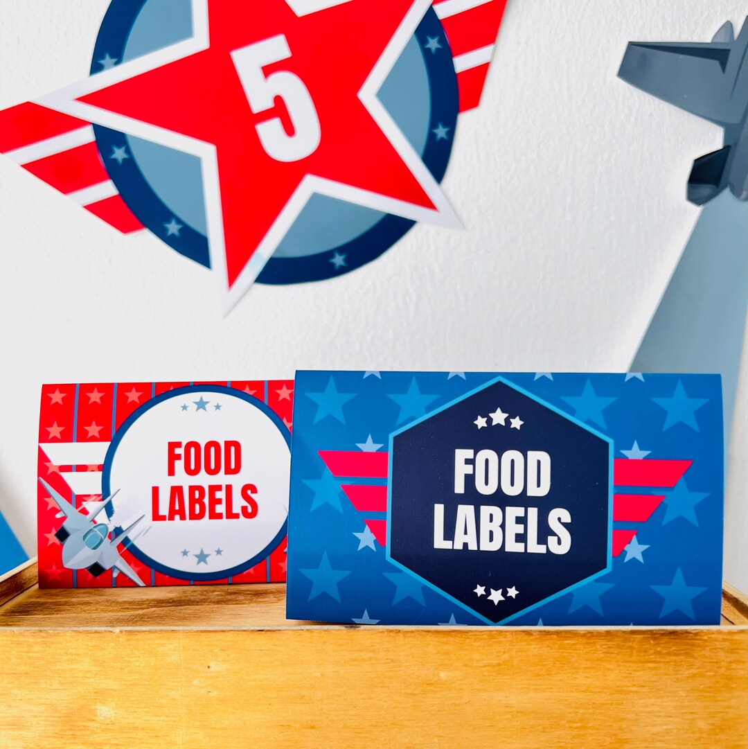 Fighter Pilot Party Food Labels EDITABLE Printable | Military Jet Party ...