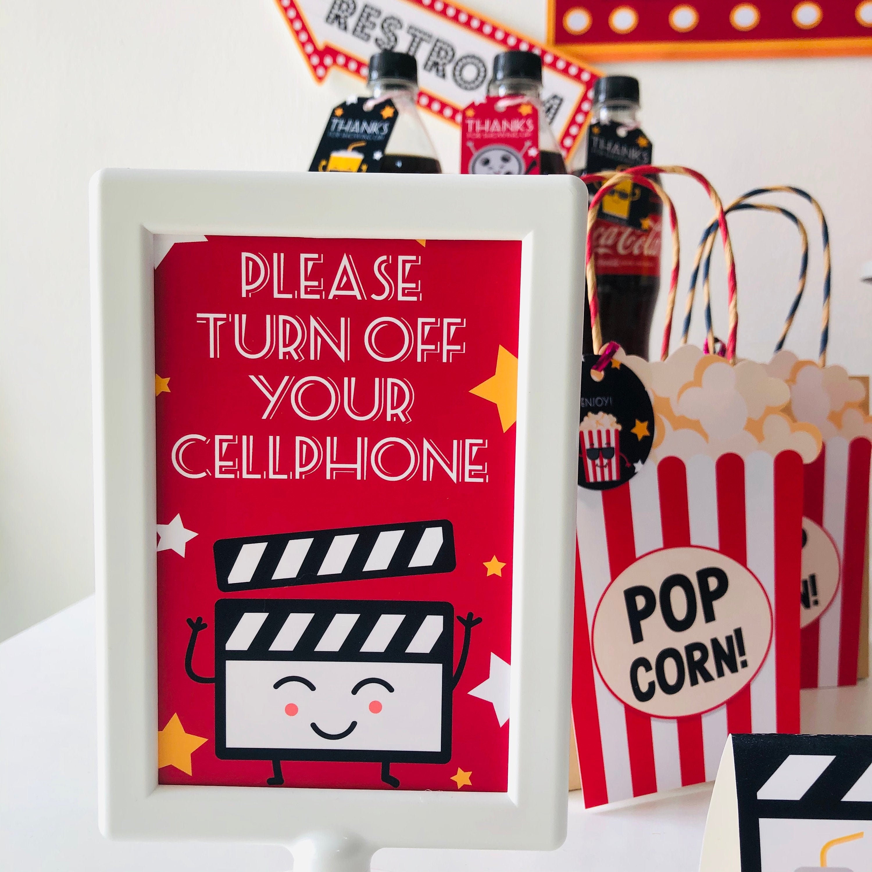 Movie Night Party Sign Editable Printable/ Movie Night Poster - Etsy