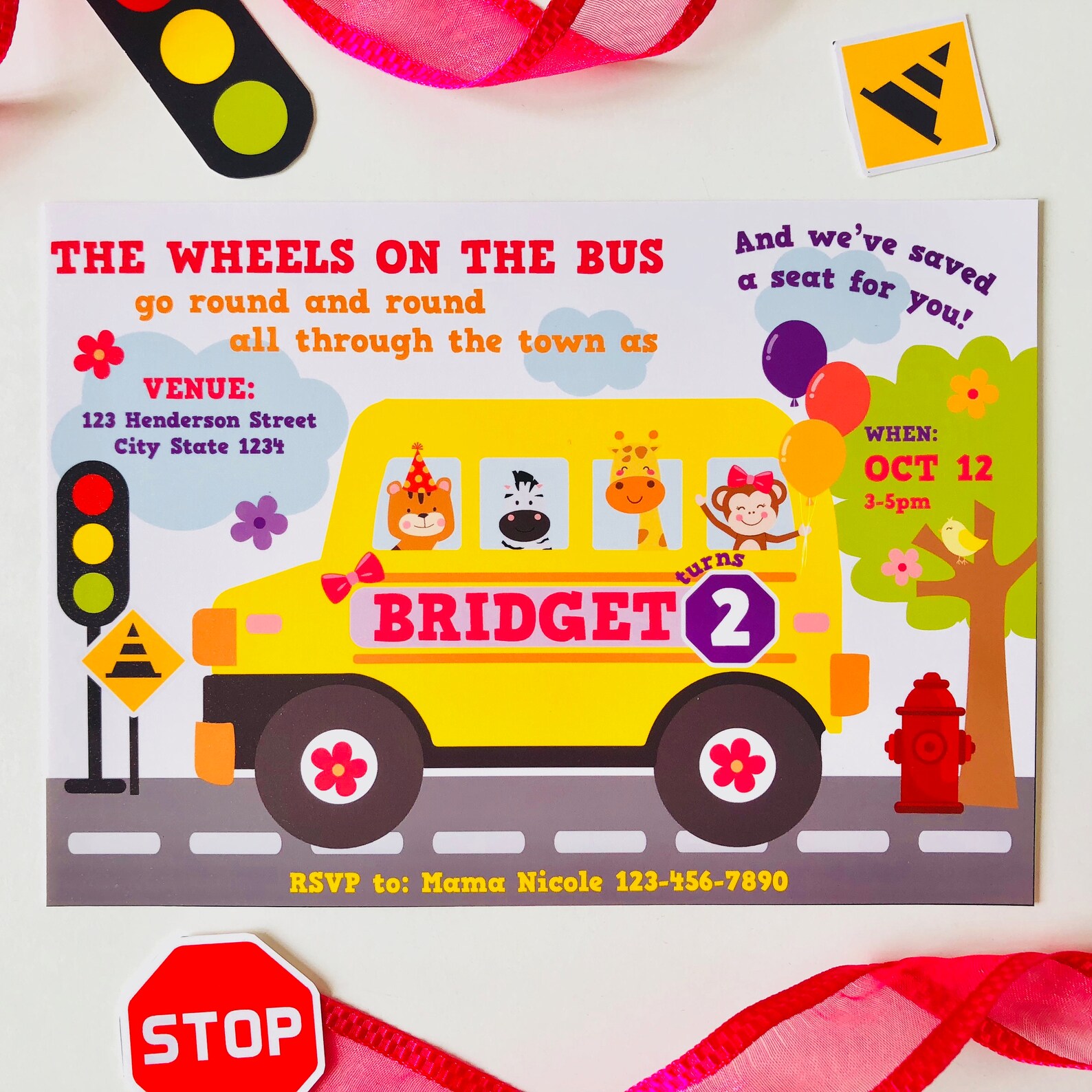 Wheels on the Bus Girl Party Kit/ Party Bundle/ Party Pack - Etsy