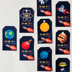 Space Gift Tags/ Galaxy Themed Party Gift Labels/ Outer Space Party ...