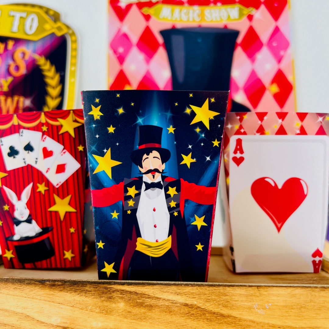 Magic Show Party Favors Box Printable/ Greatest Showman Party Snack Box ...
