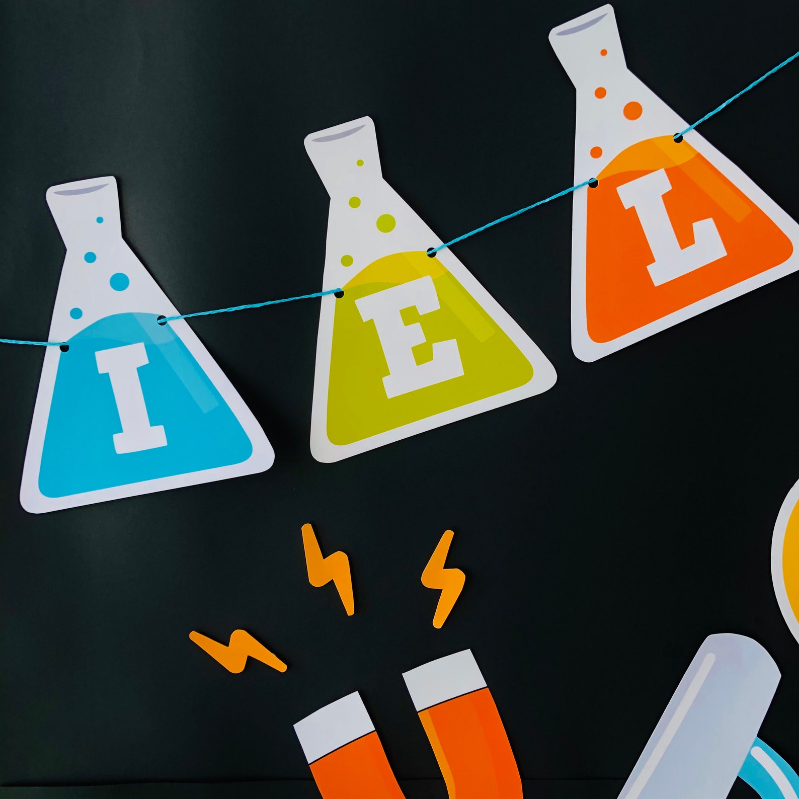 Mad Science Birthday Banner/ Science Experiment Beaker Banner ...