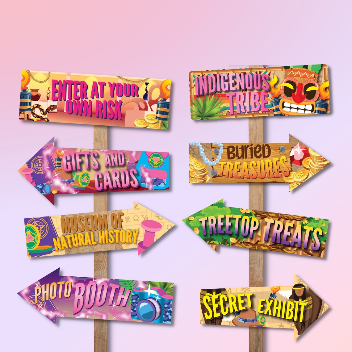 Indiana Jones Girl Party Directional Sign Printable Pack/ - Etsy