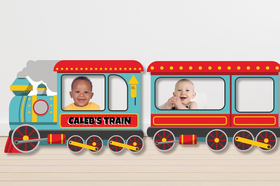 Chugga Train Kids Party Photo Booth Frame EDITABLE Printable/ Choo Choo ...