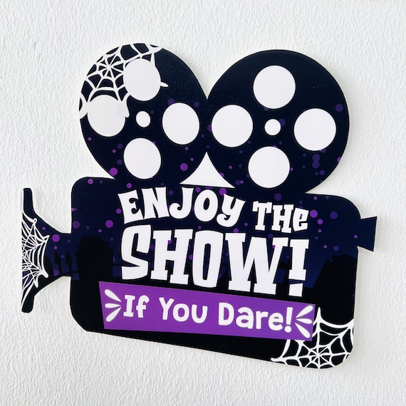 Halloween Movie Night Enjoy the Show Sign Editable Printable/ Halloween ...
