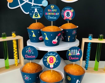 Girl Science Party Snack Cups Pink Mad Scientist Party Cups - Etsy