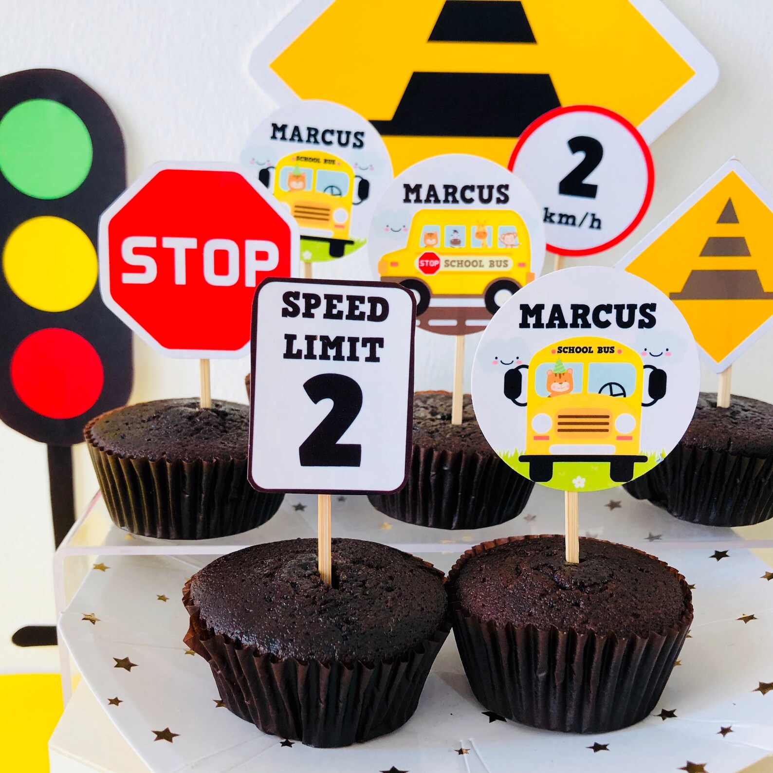 Wheels on the Bus Cupcake Topper/ Yellow Schoopl Bus Party | Etsy