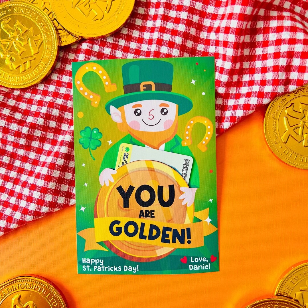 St Patricks Day Gift Card Holder You Are GOLDEN Lucky Treat Coffee Card ...