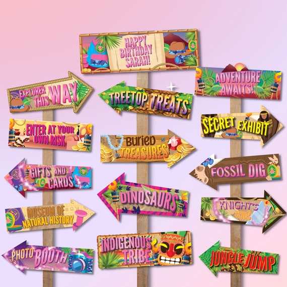 Indiana Jones Girl Party Directional Sign Printable Pack/ Ridley Jones ...