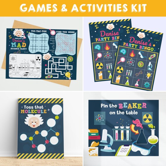 Mad Science Party Games Party Activities Kit Scientist Party 4 in 1 Mad Science Party Games Party Activities Kit Scientist Party 4 in 1