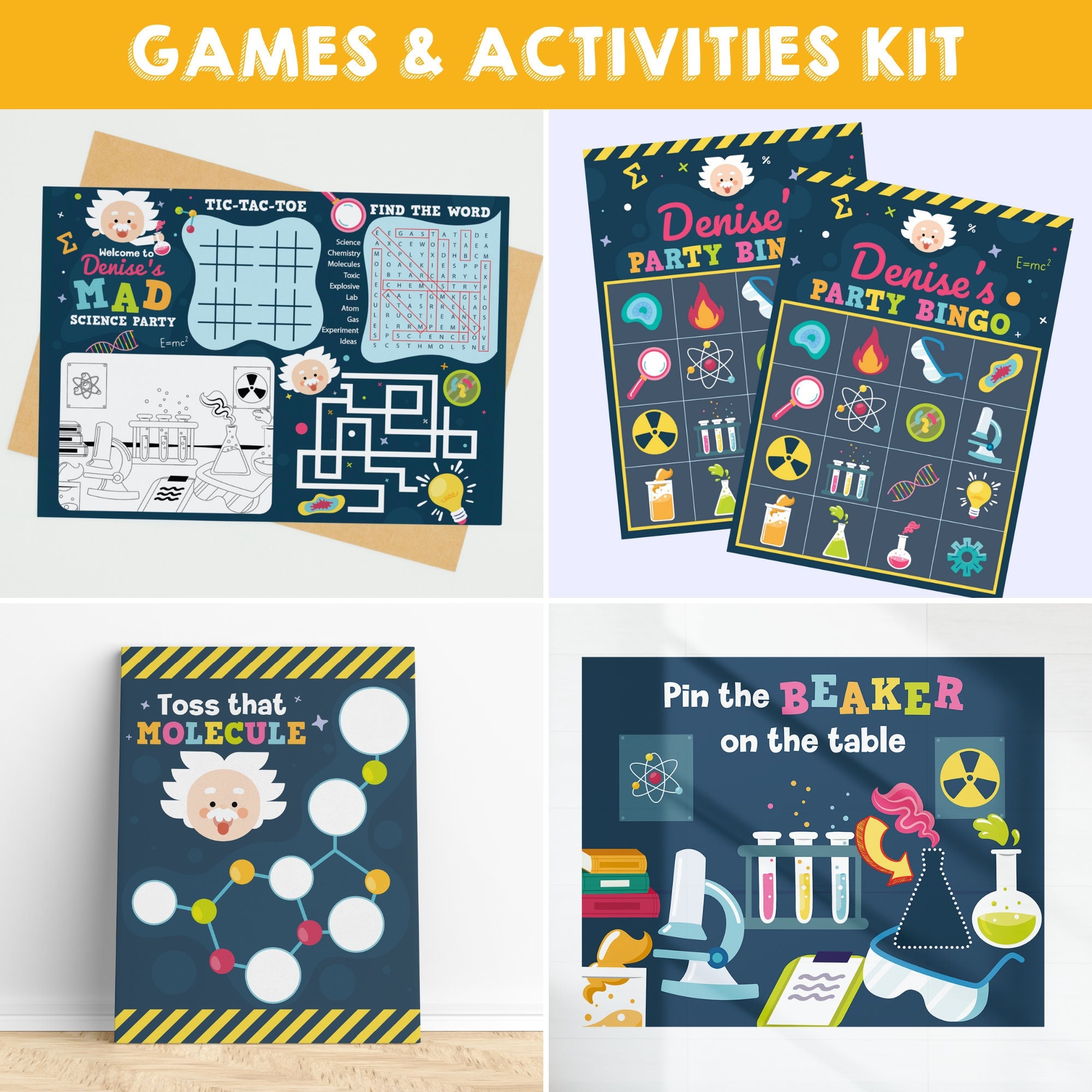 Mad Science Party Games Party Activities Kit/ Scientist Party - Etsy Canada
