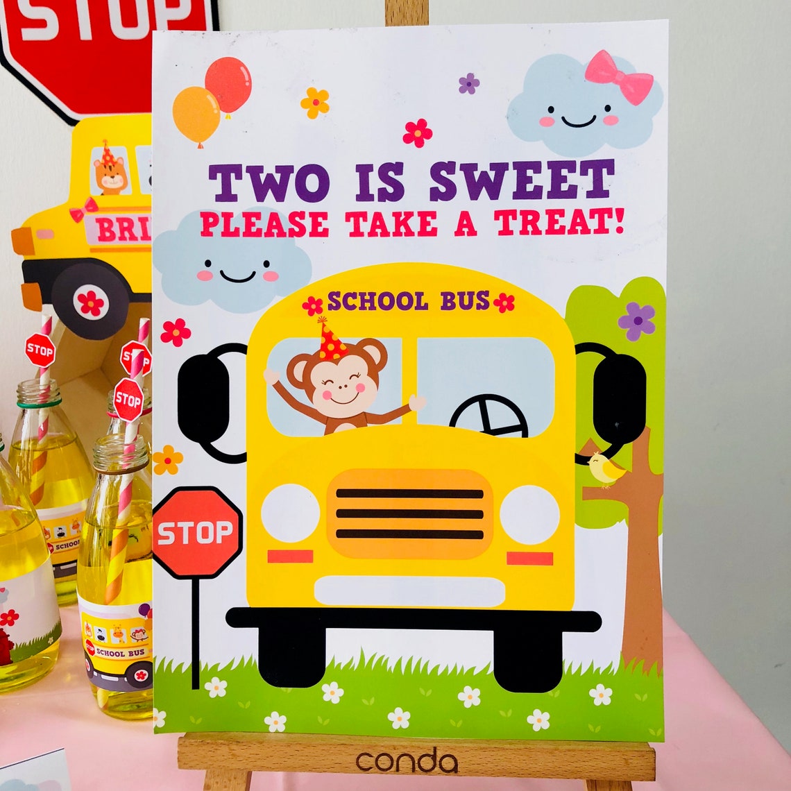 Wheels on the Bus Girl Party Sign/ Wheels on the Bus One is - Etsy