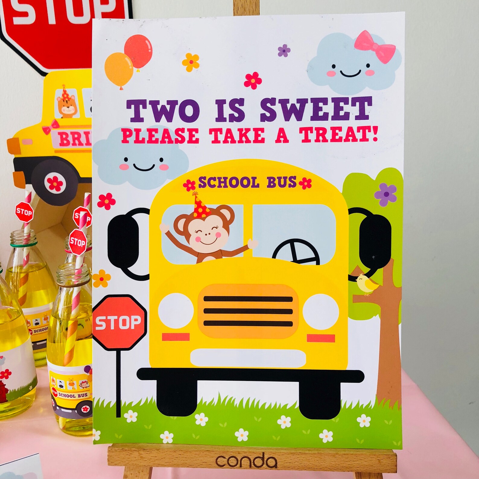 Wheels on the Bus Girl Party Sign/ Wheels on the Bus One is - Etsy