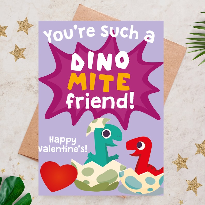 Dinosaur Valentines Cards BUNDLE, Dino Classroom Valentine Favor Tags ...