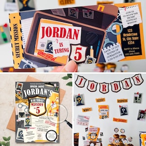 Editable Detective Party Decoration Kit | Printable Secret Agent Theme ...
