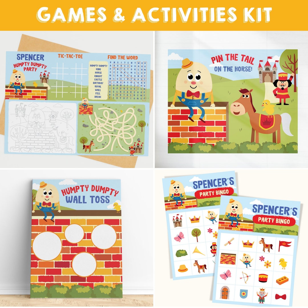 Humpty Dumpty Party Games Kit, Editable Printable (4-in-1) - Etsy
