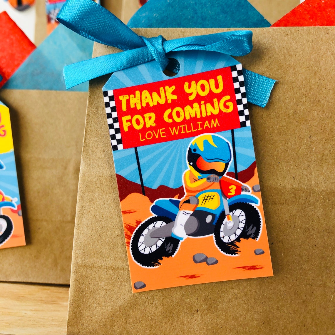 Dirt Bike Party Favor Tags/ Motocross Gift Tags/ Motorbike | Etsy