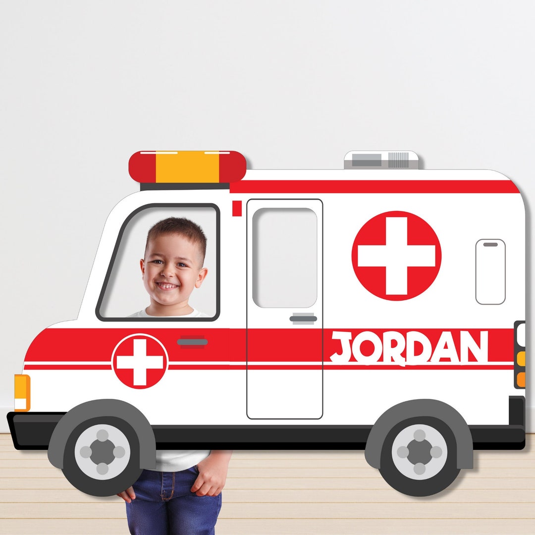 Ambulance Photo Booth Props EDITABLE Printable/ Hospital Party Photo ...