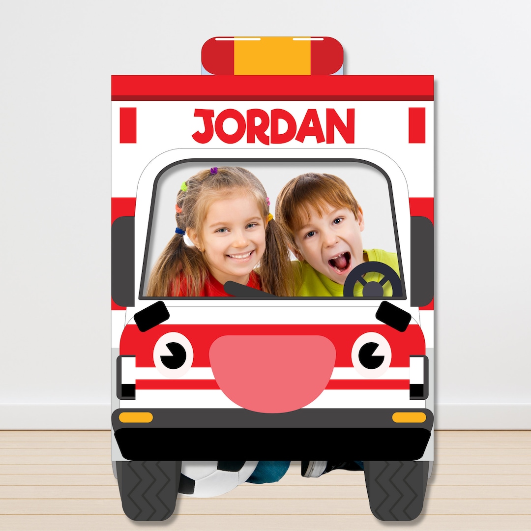 Ambulance Photo Booth Props EDITABLE Printable/ Hospital Party Photo ...