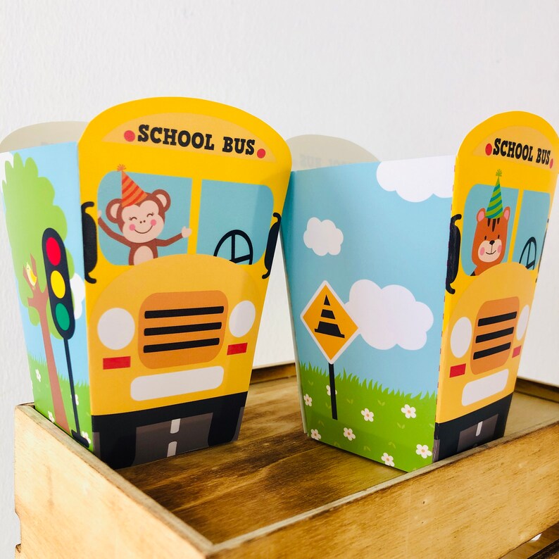 Wheels on the Bus Party Favors Boxes/ Yellow School Bus Snack - Etsy