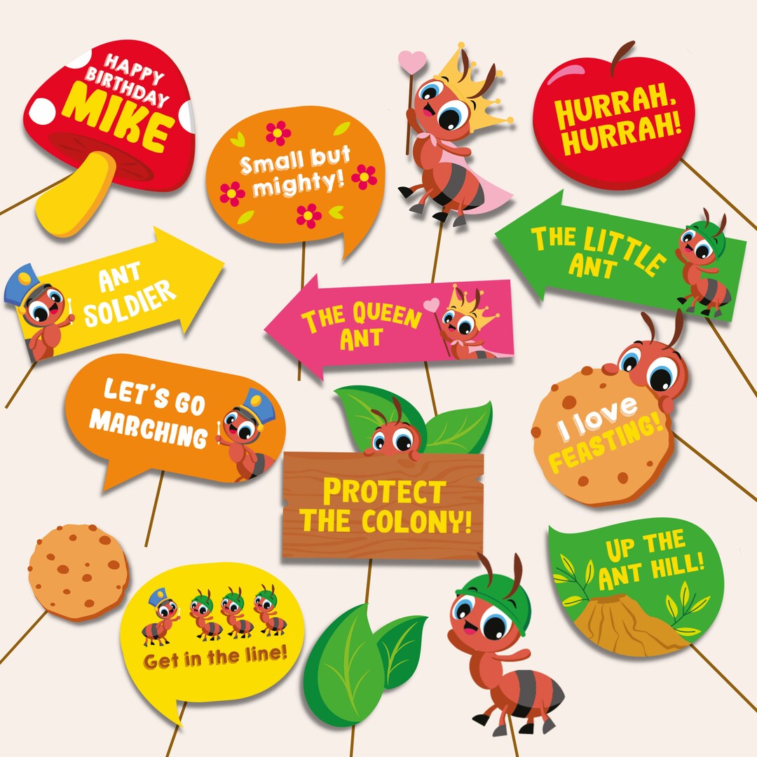 Ants Go Marching Party Photo Props/ Ants Picnic Party Photo Booth Props ...