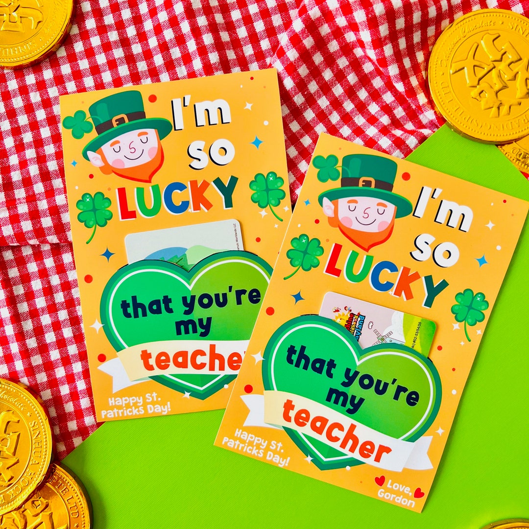 St. Patrick's Day Teacher Gift Card Holder Printable (editable) - Etsy