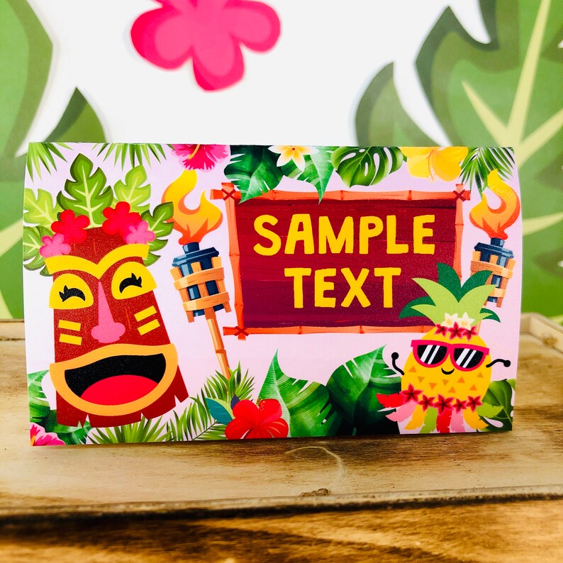 Luau Food Labels, Hawaiian Tiki Party Tent Cards (editable Printable ...