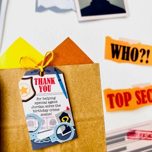 Detective Party Favors Gift Tags EDITABLE Printable | Murder Mystery ...
