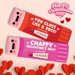 Chapstick Kids Valentine Card EDITABLE Printable, Lip Gloss Valentine ...