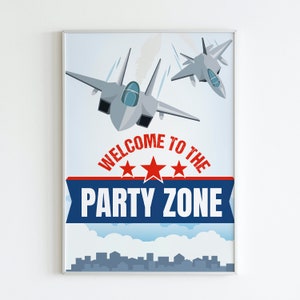 Fighter Pilot Party Decorations Posters Bundle EDITABLE Printable ...